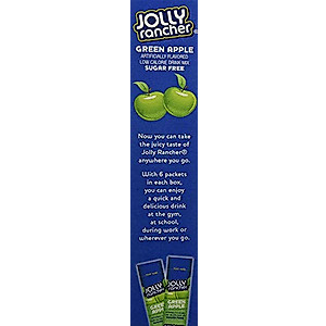 1 (6-ct.) Box JOLLY RANCHER ~ GREEN APPLE Singles to Go! Sugar Free Drink Mix.