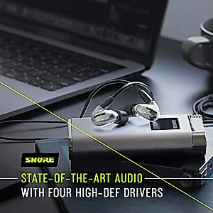 Shure SE846 Wired Sound Isolating Earphones Gen 2, Durable Quality, Customizable Frequency - Clear & True Wireless Adapter (Gen 2) (RMCE-TW2)