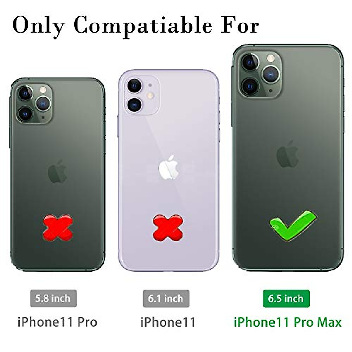 LeYi Compatible for iPhone 11 Pro Max Case with Tempered Glass Screen Protector [2 Pack], Military-Grade Phone Case Cover with Ring Kickstand for Apple iPhone 11 Pro Max 6.5 inch，Black