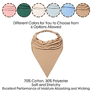 6 Pack Hair Scarf Headband for Women - Elastic Hair Kerchief Large Boho Triangle Bandana Head Scarf with Clips Non Slip Solid Color Headbands Hair Scarves Hair Accessories for Teen Girls