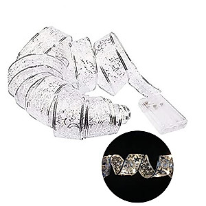 YUNAIYI Christmas Decor Ribbon Light Strings Extra Long 5M 50 Lights Battery Powered Enengy-Saving Waterproof Fairy Led Strip Lights for Bedroom Patio Garden Party Home Christmas Decoration, White