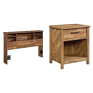 Sauder River Ranch Full-Queen Headboard, Sindoori Mango Finish & Cannery Bridge Nightstand, Sindoori Mango Finish