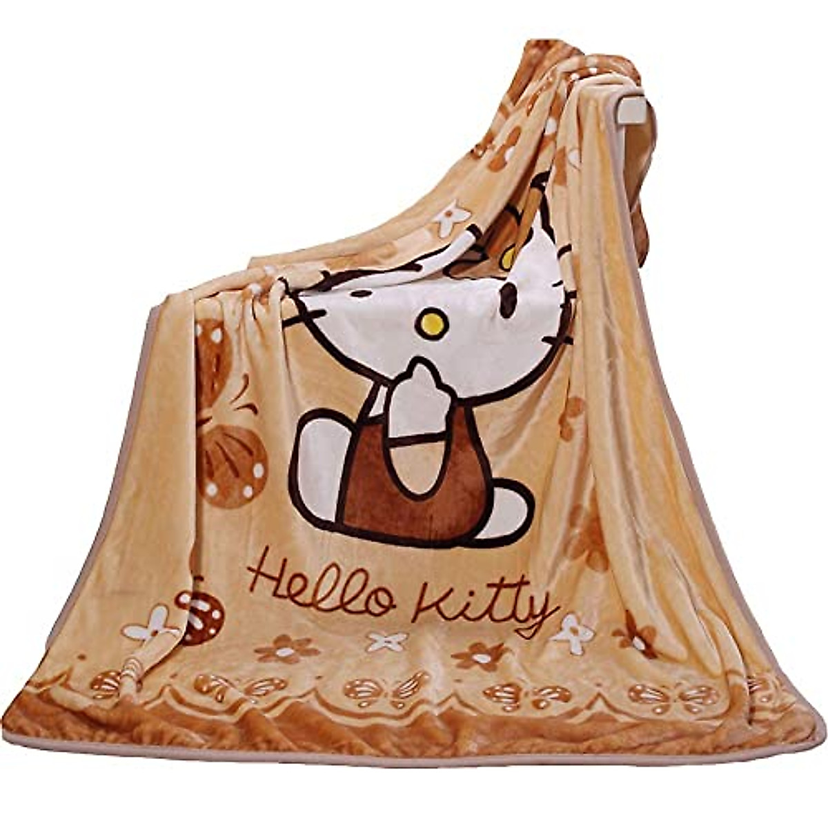 AMZKIKI Cartoon Printing Throw Blanket for Kids & Adults, 40"x55", All Seasons Flannel Fleece Blanket, Soft & Warm Plush Blankets for Couch Sofa Bed Camping Travel (Brown) 1