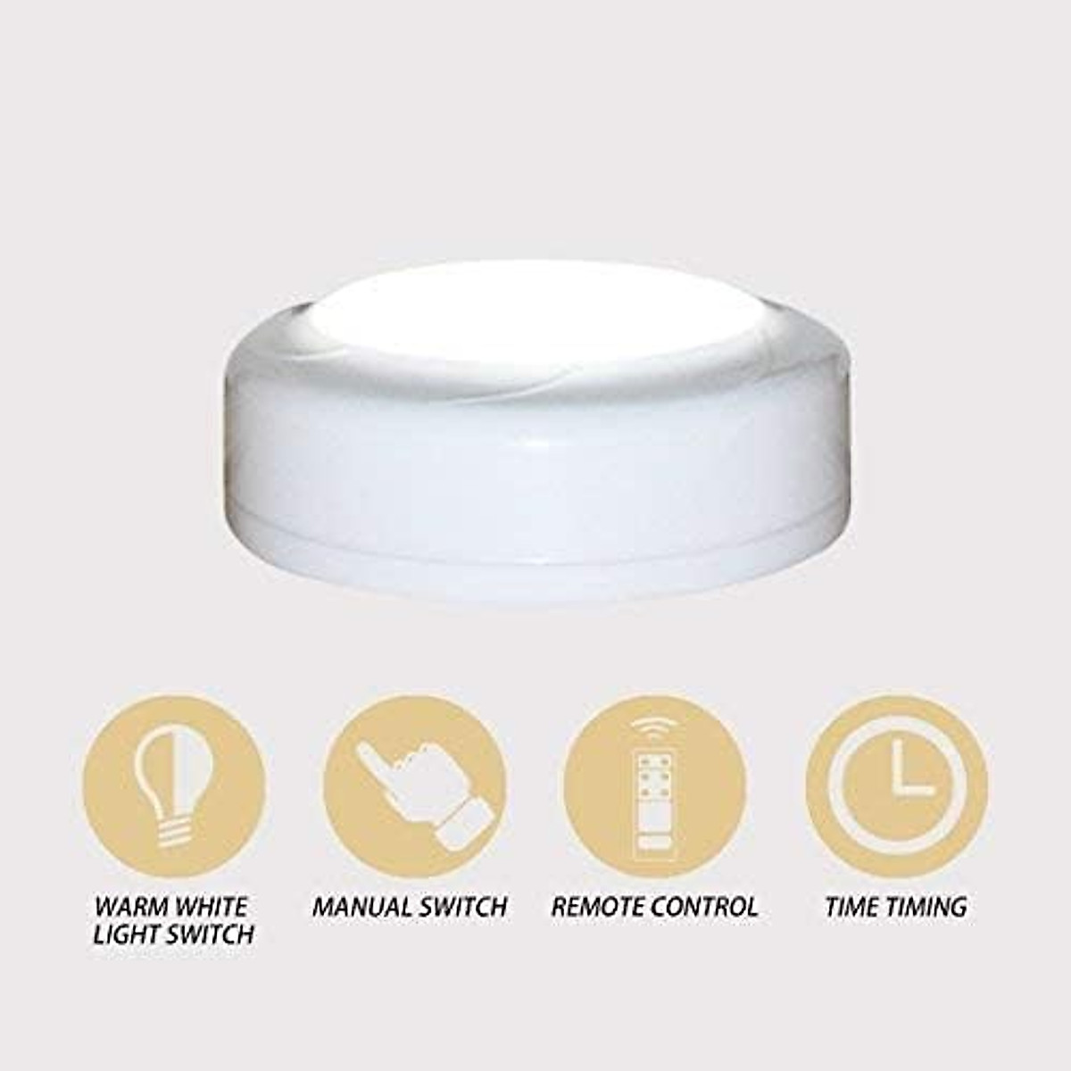 WRalwaysLX 2pack Remote Control LED Cabinet Push Light Cool/Warm Adjustable Night Light, Used by 3x1.5V AA Batteries (Not Included) for Kitchen Under Cabinet Lighting,Closets, Cabinets…