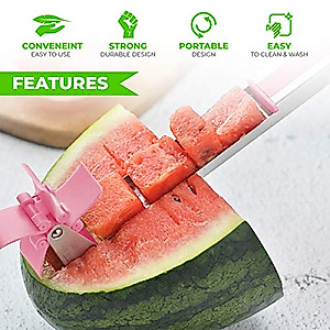 Asaph Home Stainless Steel Watermelon Slicer Watermelon Cutter Fruit Knife Vegetable Tools Kitchen Gadgets Smart Gadgets with Melon Baller Corer Scoop