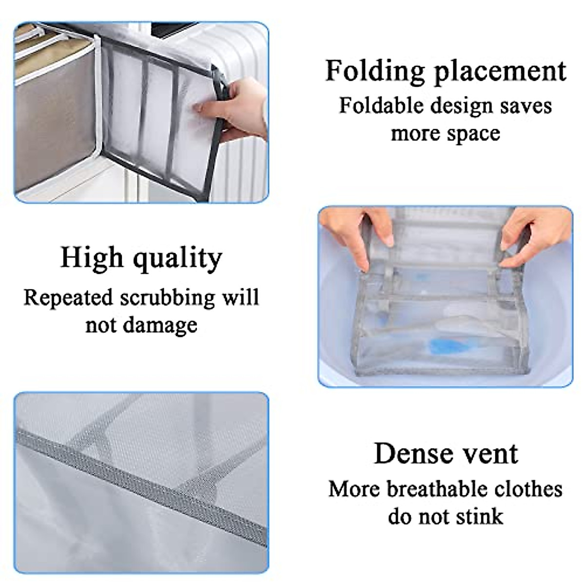 Xloey 1Pcs Wardrobe Clothes Organizer,7 Grids Jeans Organizer,Washable Foldable Mesh Separation Box,for T-shirt,Legging,Jeans