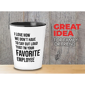 Bubble Hugs Boss's Day Shot Glass 1.5oz - Your Favorite Employee - Boss's Day Boss Lady Office Humor Funny Sarcasm Sassy Coworker Bosses Birthday