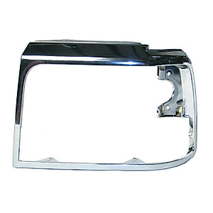 New Front Grille Chrome Shell & Primed Insert + Head Light Trim Door Right Passenger & Left Driver Side For 1992-1996 Bronco / 1992-1997 Ford F-150 F-250 F-350 Direct Replacement F4TZ8200A F2TZ13064C