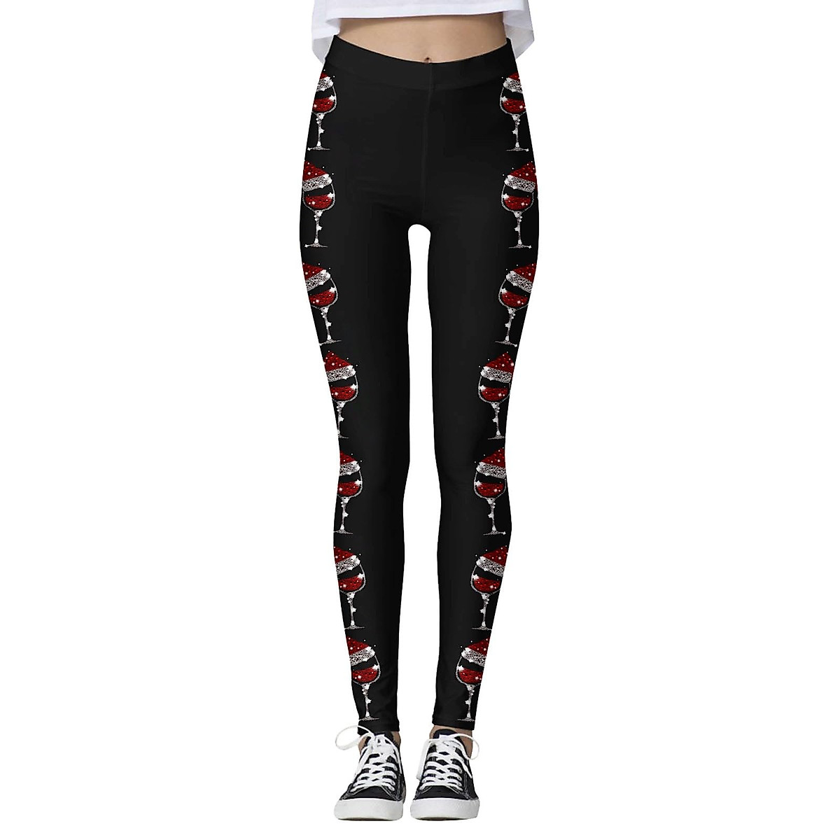 AMDBEL Christmas Leggings for Women 2023, Women's Christmas Leggings Christmas Pants Graphic Printed Skinny Tights Yoga Pants