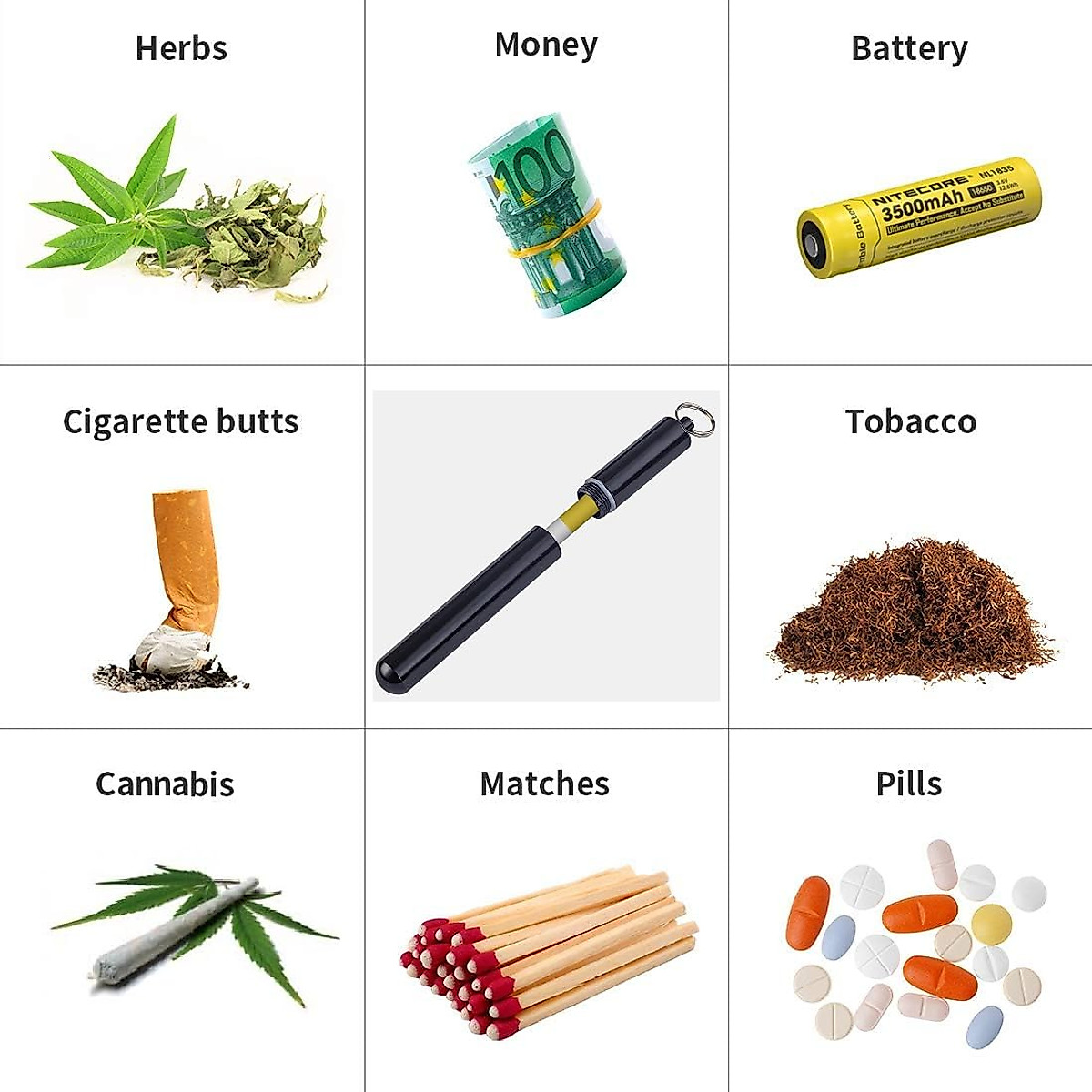 Maios | Herb and Spice Storage Smell-Proof and Water-Proof Seal up Jar | Portable Airtight Bottle 3.71onz | Smell Proof Container | Container for Herbs