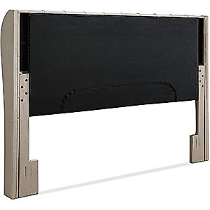 Lillian August Modern Wingback Upholstered Headboard with Diamond-Tufting, Soft Fabric Bedroom Accent Furniture, Eastern King, Beige