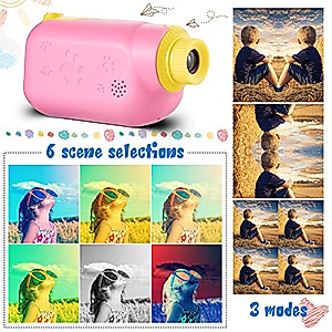 Kids Camera Christmas Birthday Gifts - Boys Girls Kids Video Camera, 2.4IN 1080P Children Digital Camcorder Camera for Kids Girls Boys 3-9 Years Old,32GB SD Card-Pink