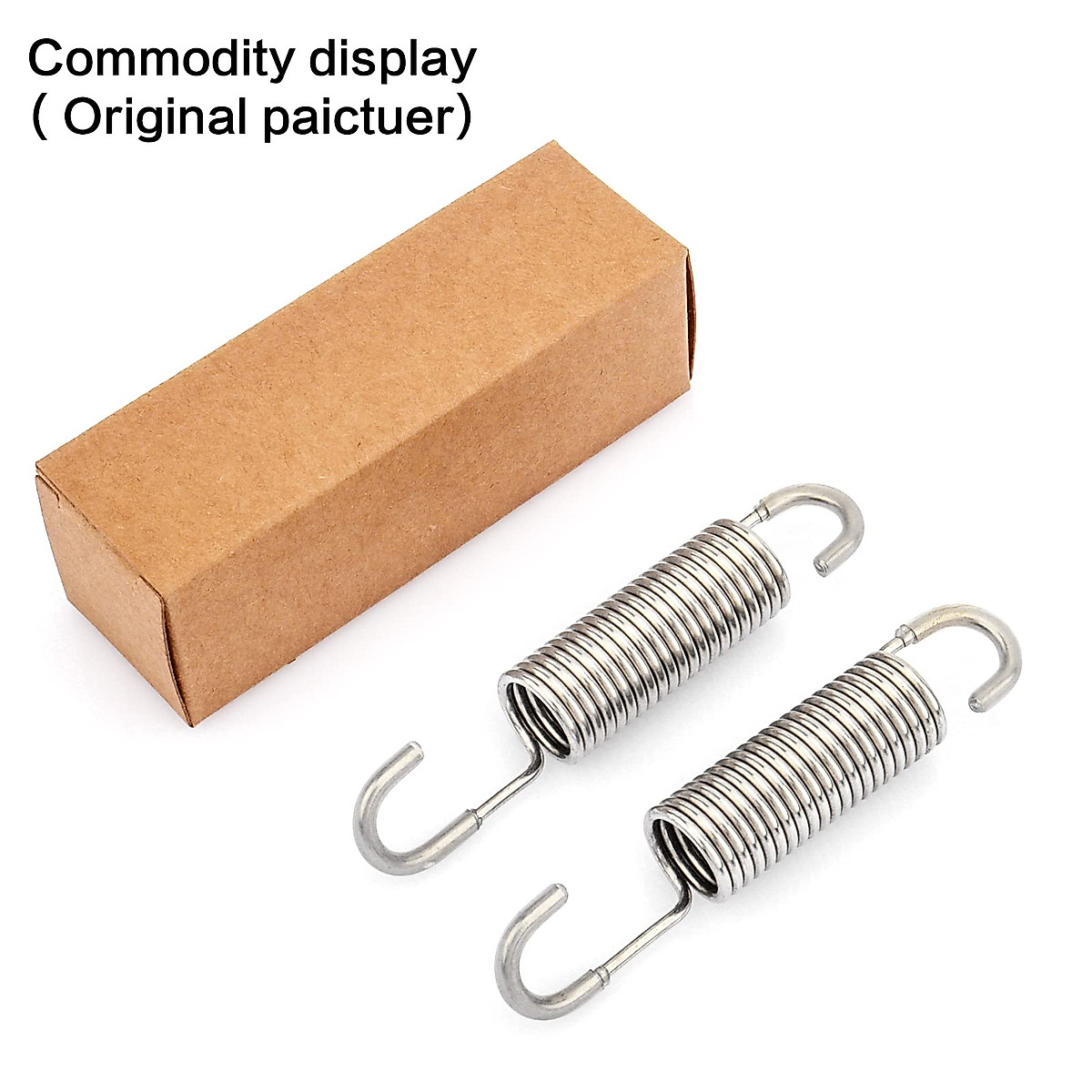 GNPADR GUPO 4-1/2inch (2Pcs) Stainless Steel Replacement Recliner Sofa Chair Mechanism Tension Spring - Long Neck Hook Style