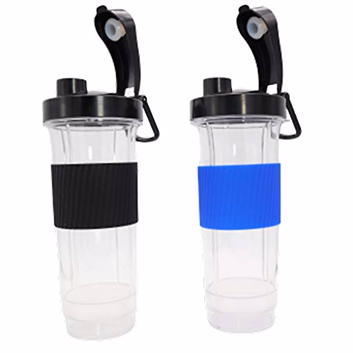 Blendin Replacement Cup with Flip Top To Go Lid - Blender Jar Accessories Compatible with Magic Bullet Blender MB-1001, MB-1001B, MBR-1101, MBR-1701, MBR-1702, MBR-0301-22.5oz Cups (2 Pack)