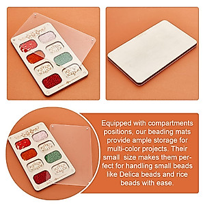 AHANDMAKER Wooden Jewelry Storage Tray with Glass Lid Wood Bead Board with Lid 8 Slot Old Lace Bead Storage Organize with Cover for Beads, Bracelets 4.72 x 7.68 x 0.37 Inch