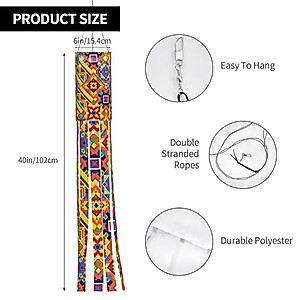 Mosaic-Ceramic Tile Pattern Halloween Windsocks Flag 40 Inch Flag Wind Socks Outdoor Hanging Decoration Halloween Decorations Halloween Decor Outdoor for Home Yard Patio with Led Light