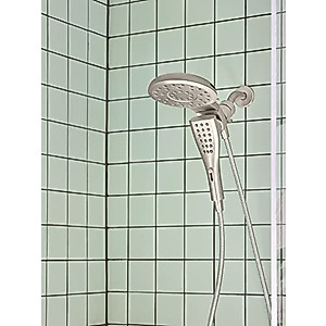 Moen Verso Spot Resist Brushed Nickel Rainshower/Handshower Combination with Infiniti Dial and Magnetix Docking, 60" Hose, 220C2EPSRN