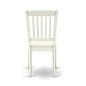 East West Furniture CADA6-LWH-W Capri 6 Piece Set Contains a Rectangle Kitchen Table and 4 Dining Chairs with a Bench, 36x60 Inch, Linen White