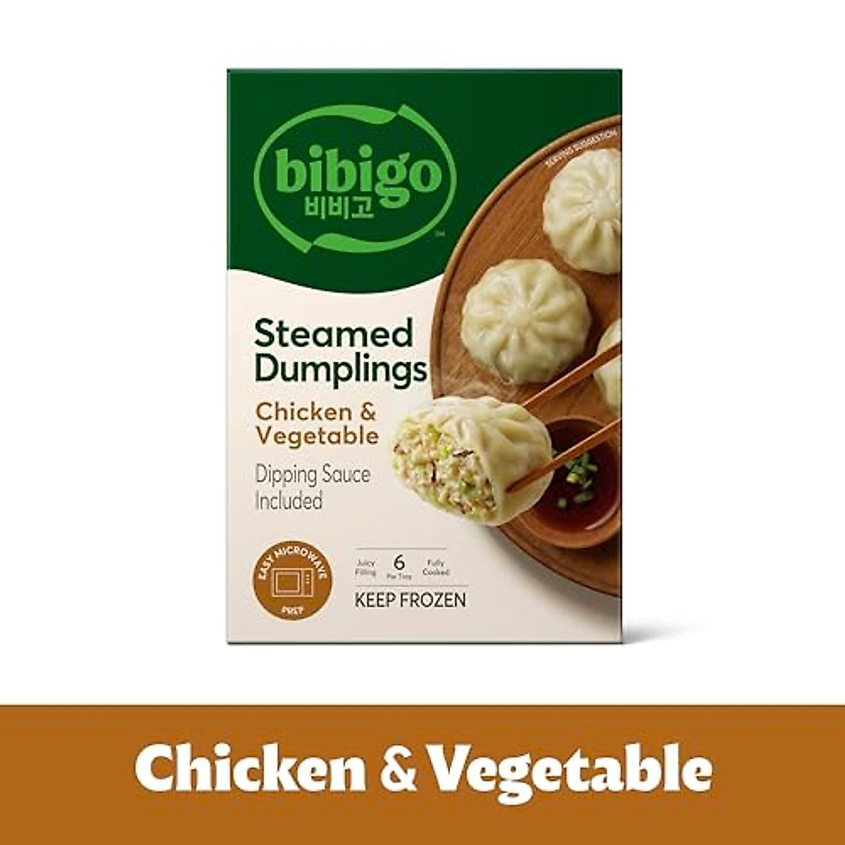 Bibigo Chicken and Vegetable Steamed Dumplings, 6 Oz