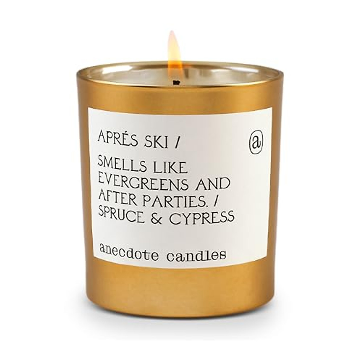 Anecdote 'Apres Ski' Coconut Soy Wax Candle Jar | Premium Hand Poured & Long Burning | Spruce & Cypress Scent | Phthalate-Free | for Home, Office, Gift - 9 Oz