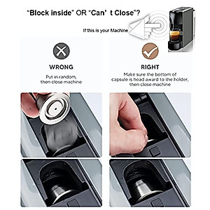 Stainless Steel Refillable Coffee Espresso Capsules, Reusable Coffee Pods Compatible with Nespresso Original Line Brewers 4Y Crema New Generation (3 Capsules + 1 Tamper)