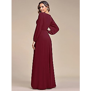 Ever-Pretty Women's Customized Generous Chiffon A Line Long Evening Dresses Burgundy US00
