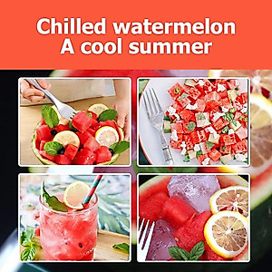 2-in-1 Stainless Steel Fruit Cutter, 2024 Upgrade Watermelon Fork Slicer Cutter Dual Head Watermelon Cutter Slicer Tool, Summer Fruit Cutting Fork Quickly Fruit Forks Slicer for Kitchen Camping(1pcs)