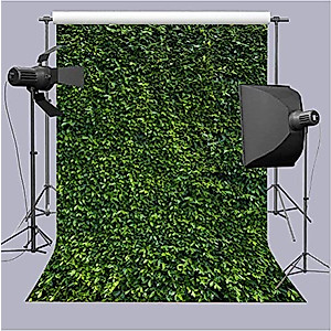 Fanghui 9x6FT Vinyl Natural Green Leaves Grass Picture Photography Backdrop for Spring Summer Wedding Birthday Party Banner Supplies Indoor Outdoor Photo Studio Background Booth Props