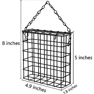Pack of 2 Bird Suet Cake Feeder for Hanging Outside Metal Garden Yard Wildbird Woodpeckers Feeding