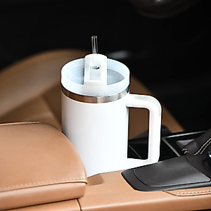 40 oz Tumbler with Handle,40oz DIY Heat Sublimation Blank Stainless Steel Vacuum Insulated Tumbler w/Handle and Straw Leak Proof,BPA-FREE,Tumbler Gifts for Women,Keep HOT/COLD Hours,White