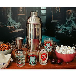 Silver Buffalo IT Shot Glass 4-Piece Drinkware Set, 1-5-Ounce, Red