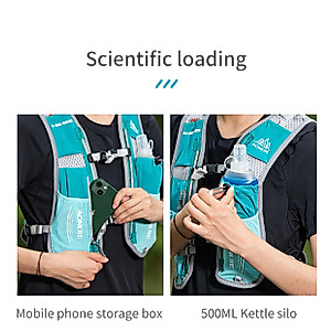 Win.Deeper 5L Lightweight Running Backpack Outdoor Sports Trail Racing Marathon Hiking Fitness Bag Hydration Vest Pack (Black + 500ML Water Bottle)