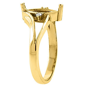 PIERA 10K Yellow Gold Genuine Amethyst Ring Marquise 10x5 mm Diamond Accent size 6.5