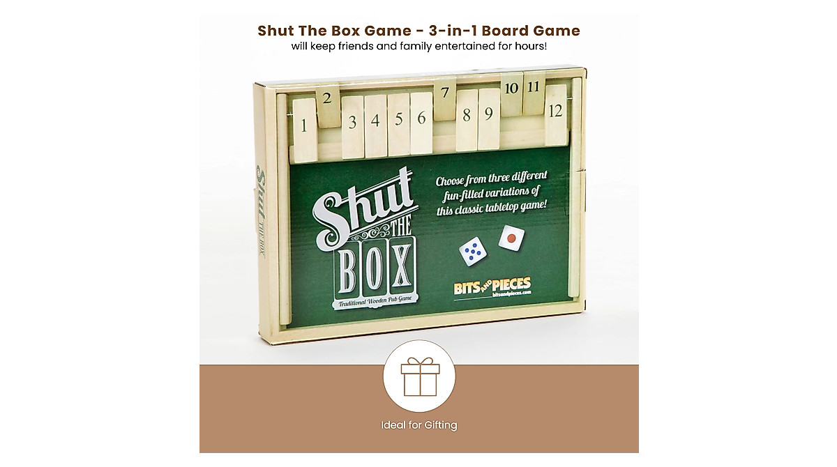 Bits and Pieces Large Shut The Box Game - Fun Family Fun