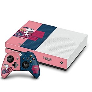 Head Case Designs Officially Licensed Peanuts Snoopy & Woodstock Character Graphics Vinyl Sticker Gaming Skin Decal Cover Compatible With Xbox One S Console and Controller Bundle