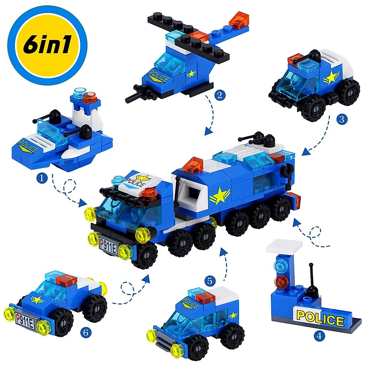 MIMAX Build-on Brick Mug with 180+ Pieces Building Blocks Toys Set for Kids Birthday (Blue-Upgrade)