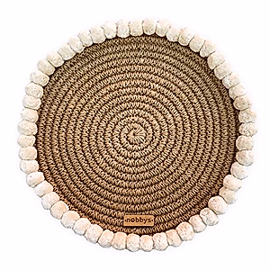 Nobbys Jute Crochet Round Placemat (Pack of 4)