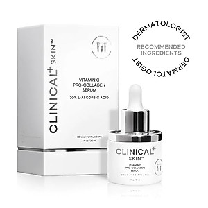 Clinical Skin Vitamin C Pro-Collagen Serum, Vitamin E, Anti-Aging, Skin Brightening Formula, For Soft Luminous Skin, for Fine Lines and Wrinkles