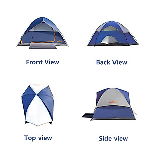 ASFANES 2 Person Waterproof Tents for Camping Easy Setup Outdoor Portable Backyard Camping Tents Suitable for Car, Backpacking, Hiking, Picnic or Fishing, Navy Blue