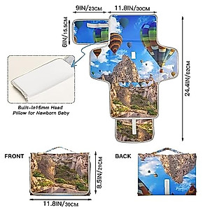 Hot Air Balloon Portable Diaper Changing Pad Waterproof Travel Baby Changing Pad Foldable Diaper Changing Mat for Newborn Girl Boy