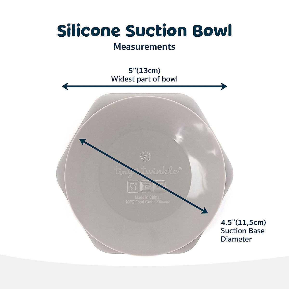Tiny Twinkle Grey Silicone Bowl, 1 EA