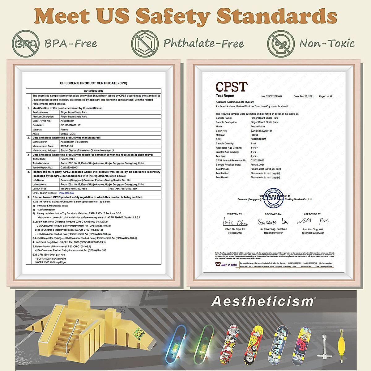 Aestheticism Finger Skateboards Kit 11 PCS, Finger Boards for Kids, Fingerboard Ramps Toys Set with Skateboards, Ramps, LED Skateboard, Screwdriver - Bigger Skateboard Ramp for Finger Board Training