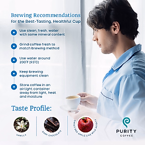 Purity Coffee CALM Decaf Medium Roast Whole Beans - USDA Certified Organic Specialty Grade Arabica Swiss Water Processed Decaffeinated - Third Party Tested for Mold, Mycotoxins, Pesticides - 12 oz Bag
