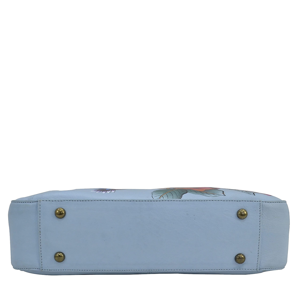 Anna by Anuschka Women's Hand-Painted Genuine Leather Large Top Zip Hobo - Garden Jewels