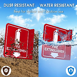 T&R Fire Extinguisher Sign, Fire Extinguisher with Down Arrow - 2 Pack - 6 x 6 Inches Acrylic, 2 pre-drilled holes, Includes Matching Screws, Use for Home Office/Business