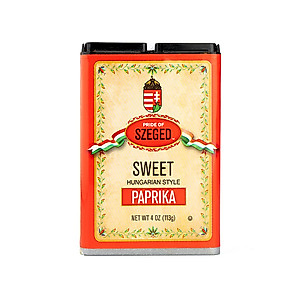 Pride of Szeged Sweet Paprika Powder, Hungarian Style Seasoning Spice, Deep Red, 4 oz. Tin, 1-Count