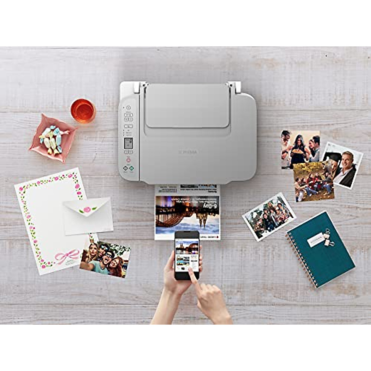 Canon PIXMA TS3520 Compact Wireless All-in-One Printer, White
