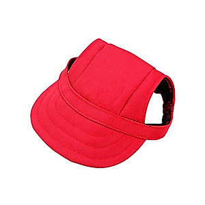 1Pc Dog Baseball Hat, Dog Hat Dog Cap Hats for Dogs Dog Visor Hats Sports Hats with Ear Holes Dog Sun Visor Hat with Adjustable Chin Strap for Pet Sun Protection, Size S