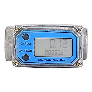 Digital Flowmeters 1" NPT Connector, 15-120L/min Turbine Fuel Flow Meter, Flow Rate Measuring for Gas Oil Fuel