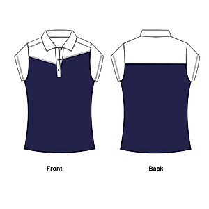 Monterey Club Women's West Contrast Block Polo Shirt #2454 (Navy/White, X-Large)